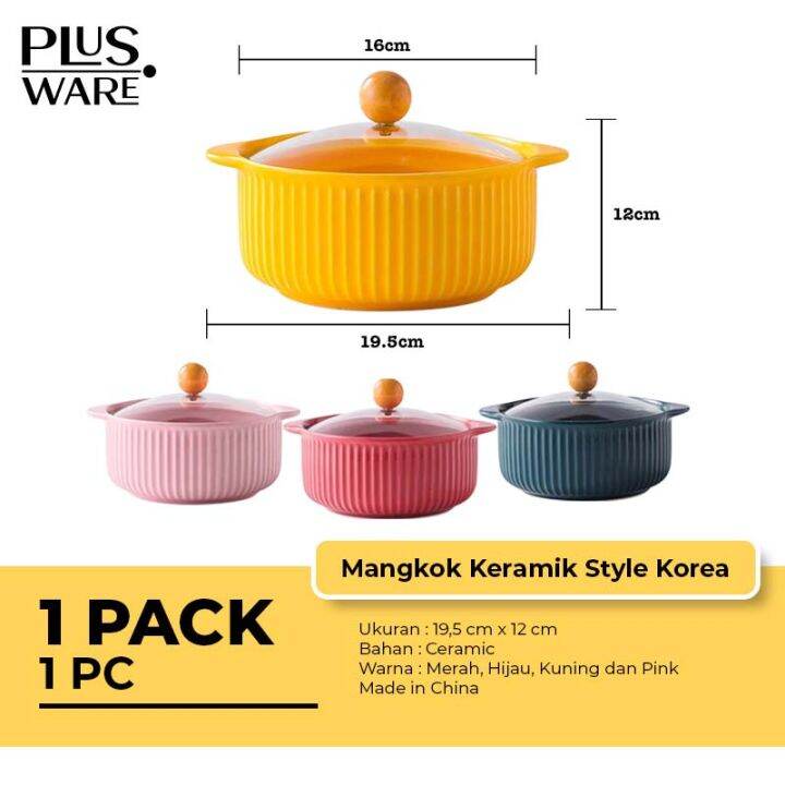 Plusware Mangkok Keramik Style Korea Piring Mangkuk Keramik Cantik ...