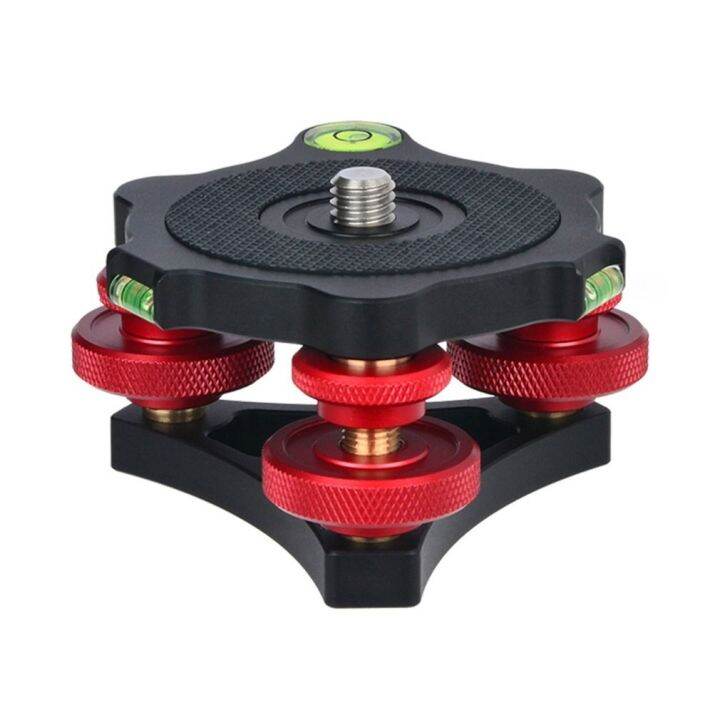 LP-64 Camera Tripod Leveling Base Aluminum Alloy Triple-wheel Precision ...