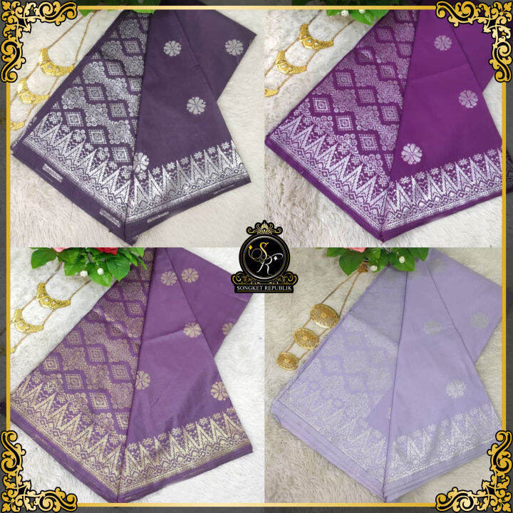 SONGKET BUNGA TABUR 100% COTTON (PURPLE EDITION) | Lazada