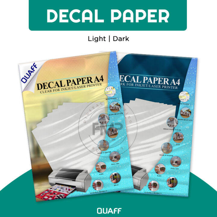 FMP 10 sheets Water Slide Decal for Pigment Ink Printer only Dark ...