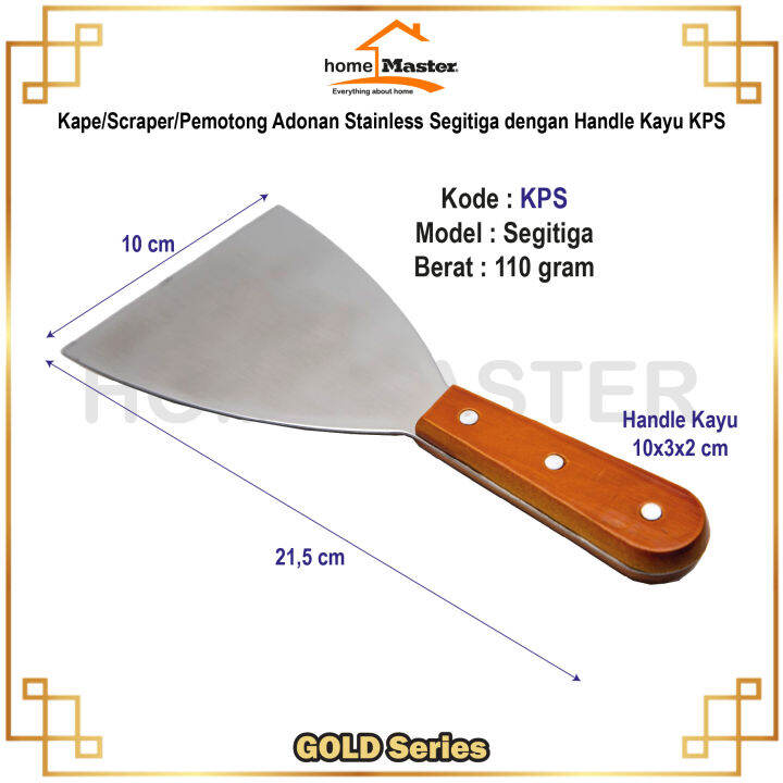 HomeMaster Kape/Scraper/Pemotong Adonan Stainless Segitiga dengan ...