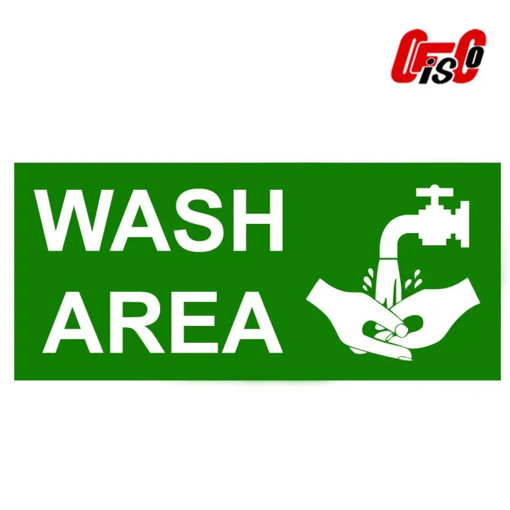 Wash Area Warning Sign Reflective and Glow in the Dark Sticker with 2mm ...