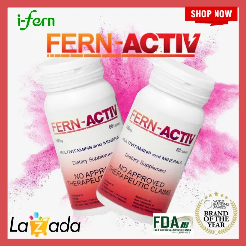 Authentic iFern FERN-ACTIV Multivitamins and mineral 60 capsules 500mg ...