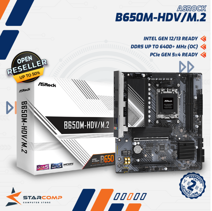 ASRock B650M-HDV/M.2 Motherboad AMD B 650 DDR5 Ryzen AM5 | Lazada Indonesia