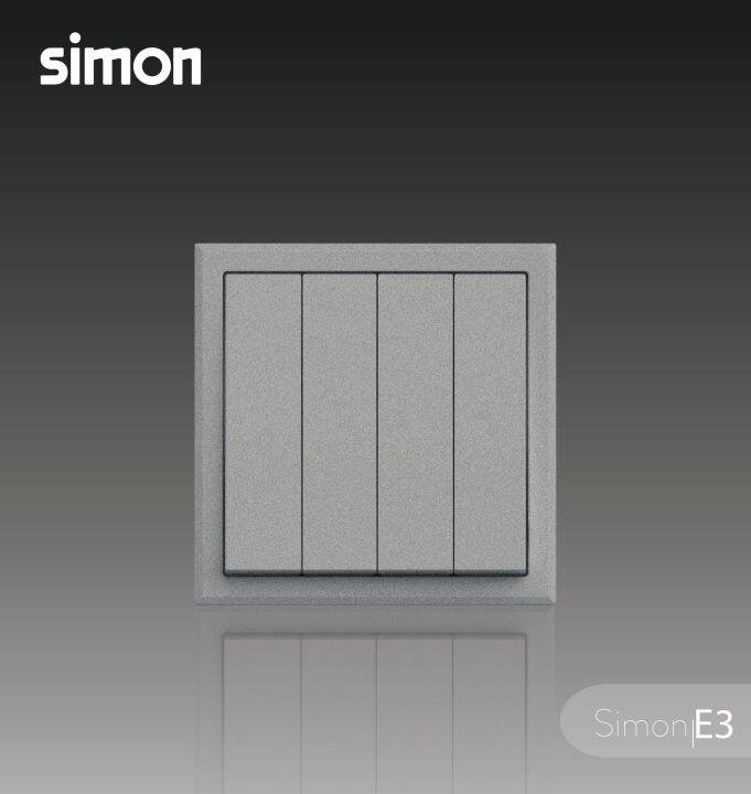 Simon E3 Series 4 Gang 2 Way Switch - Silver Color | Lazada