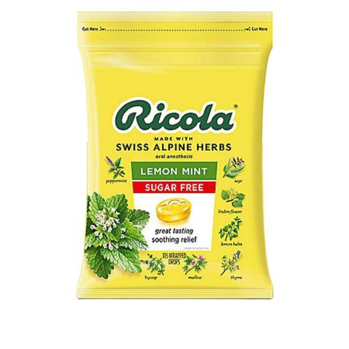 RICOLA SWISS ALPINE HERBS LEMON MINT SUGAR FREE DROPS 105 CT (Packaging may vary) | Lazada PH