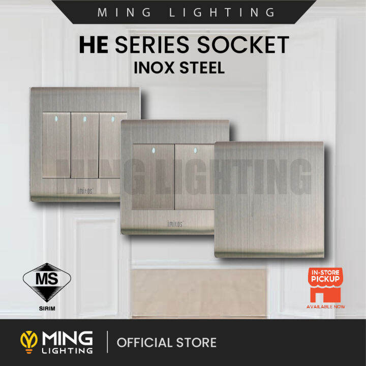 [Sirim] Imitos HE Series Socket Modern Switch Design Wall Switch 1/2/3 ...