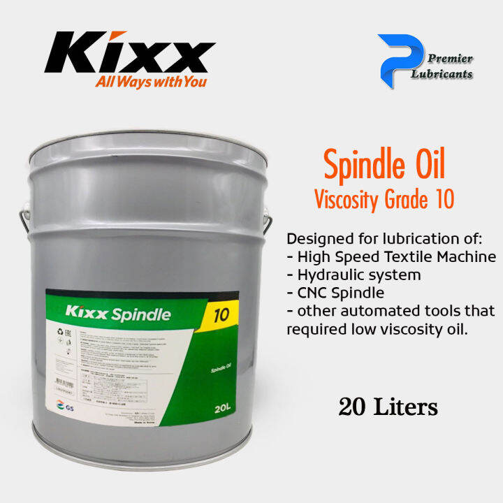 GS KIXX SPINDLE 10 (20 liters) - Premium Spindle Oil VG 10 - equivalent ...