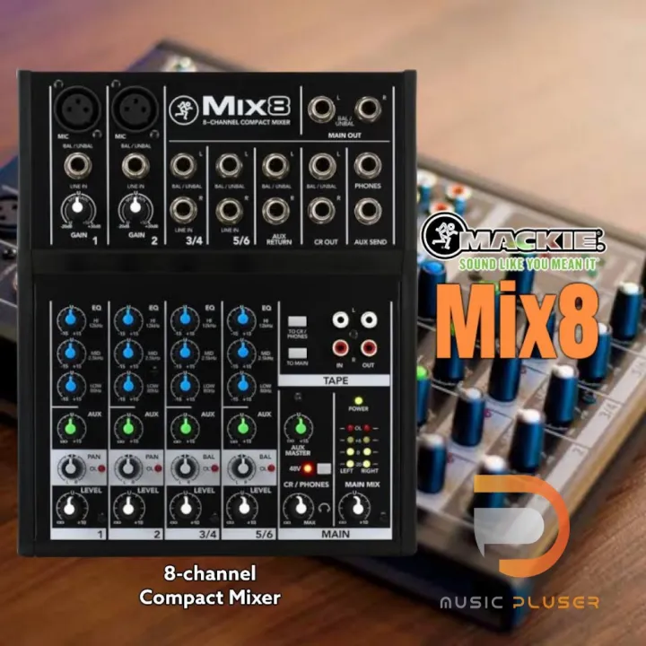 Mackie Mix8 8-channel Compact Mixer มิกเซอร์คุณภาพเยี่ยม 2 mic/line ...