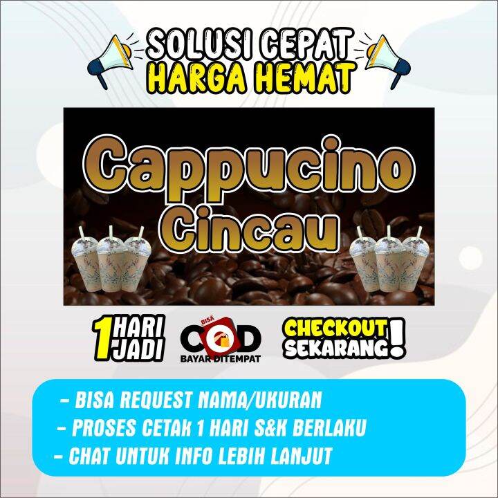 Spanduk/Banner Cappucino Cincau Custom Ukuran 150 x 80 | Lazada Indonesia