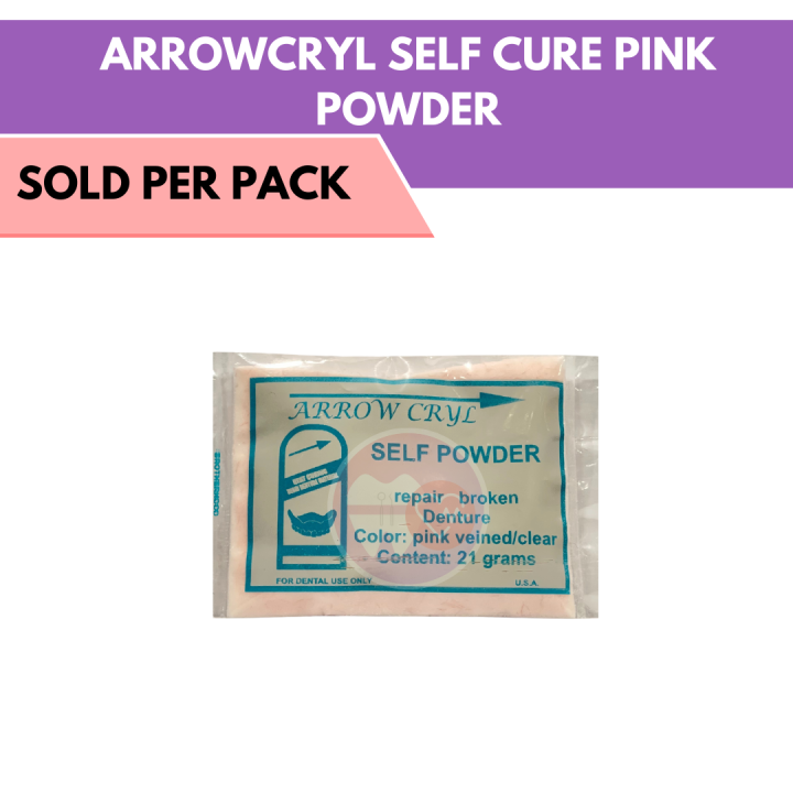 Arrowcryl Selfcure pink powder for Dental / Denture Repair Self cure ...