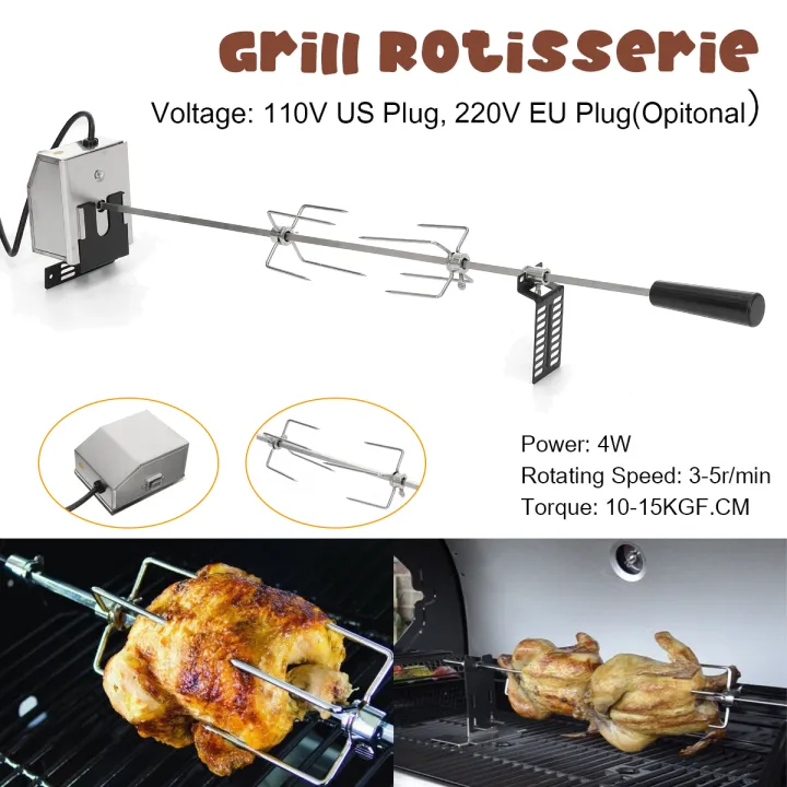 Large Pig Grill Rotisserie Spit Stainless Steel Charcoal Motor Kit ...