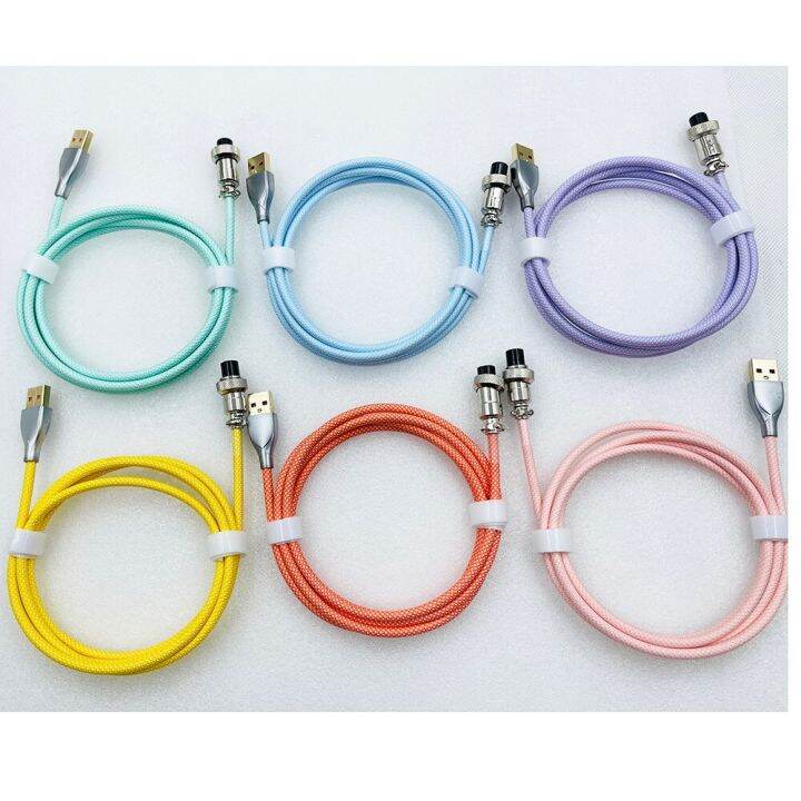 Keyboard Aviation Cable Coiled Cable Type C Keyboard Desktop Computer ...