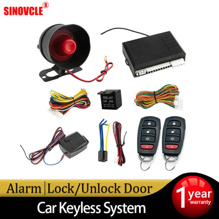 SINOVCLE Universal Car Alarm Vehicle System 1-Way Universal Protection ...