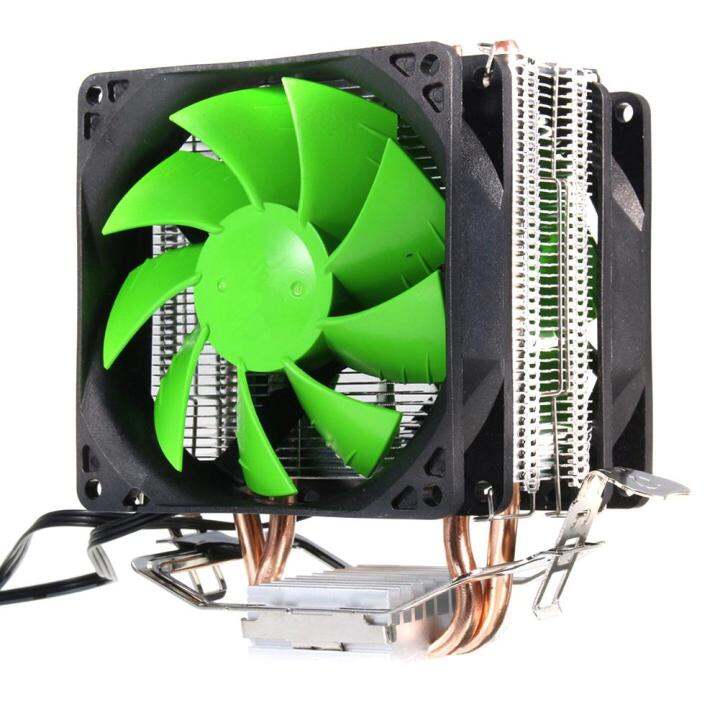 DC12V 3Pin Dual Copper Pipes Dual Fans CPU Cooler Heatpipe Fans ...