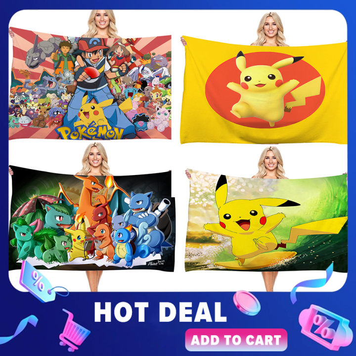 Children's Cartoon Bath Towel Beach Towel Pokemon Pokemon Pikachu ...