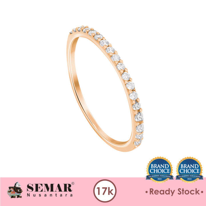 Cincin Emas List Ring Rose Gold 17K Semar Nusantara | Lazada Indonesia