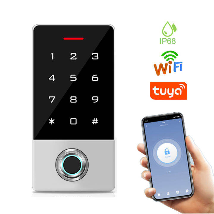New WIFI Tuya APP IP68 Waterproof Biometric Fingerprint RFID Card Door Access Control System ...
