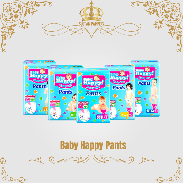 Popok / Pampers Baby Happy Pants S40/M34/L30/XL26/XXL24 - Baby Happy | Lazada Indonesia
