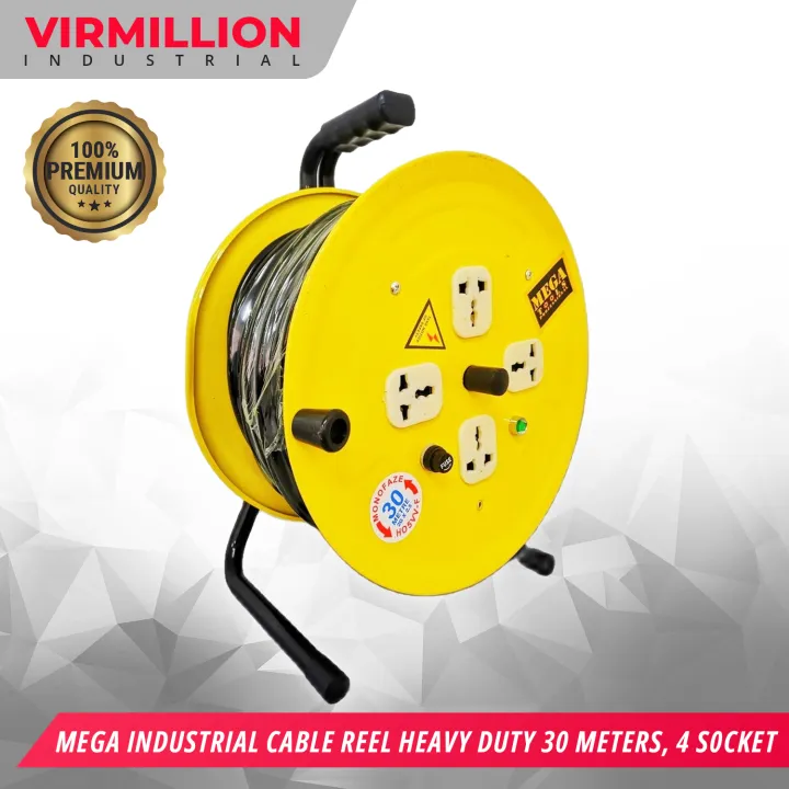 MEGA INDUSTRIAL CABLE REEL HEAVY DUTY 30 METERS, 4 S0CKET | Lazada PH