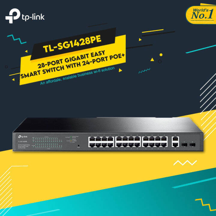 tp-link TL-SG1428PE 28-Port Gigabit Easy Smart PoE Switch with 24-Port ...