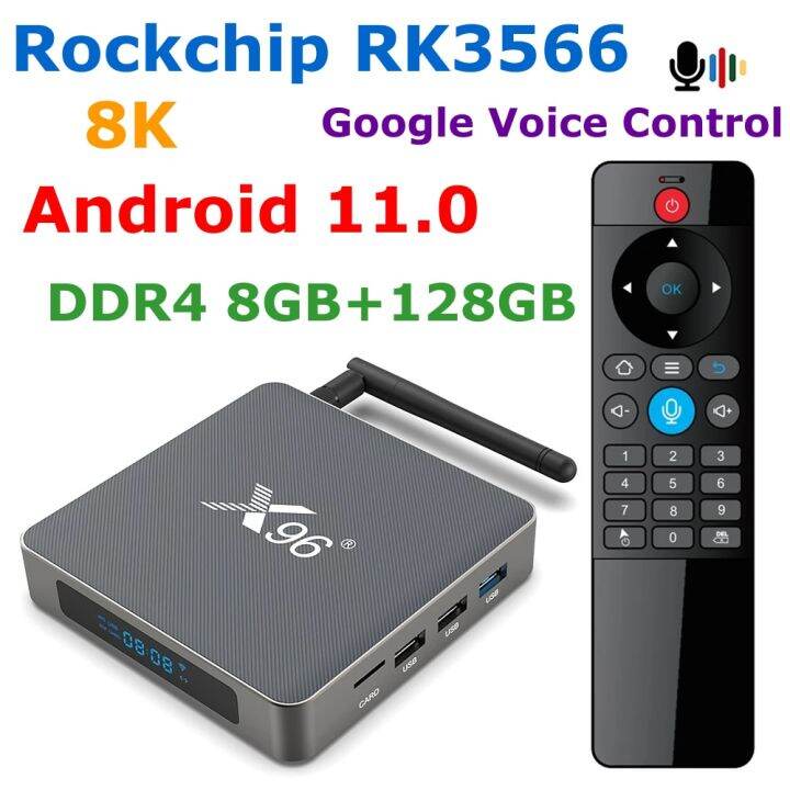 X96 X6กล่องทีวี Android 11 GB RAM 128GB Rockchip RK3566 8K ตัวแปลงสัญญาณวิดีโอ2T2R MIMO Dual ...
