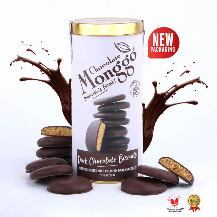 Chocolate Monggo | Biscuits Dark Chocolate 58% 158g | Camilan Halal Kue Kering | Lazada Indonesia