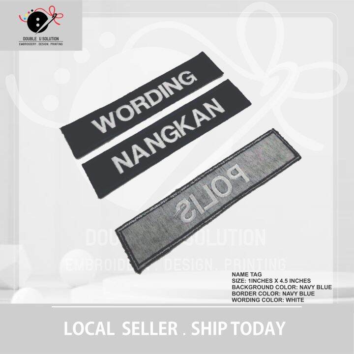 [CUSTOM MADE] TANDA NAMA SULAM -PC-/ EMBROIDERY NAME TAG - (QUANTITY ...