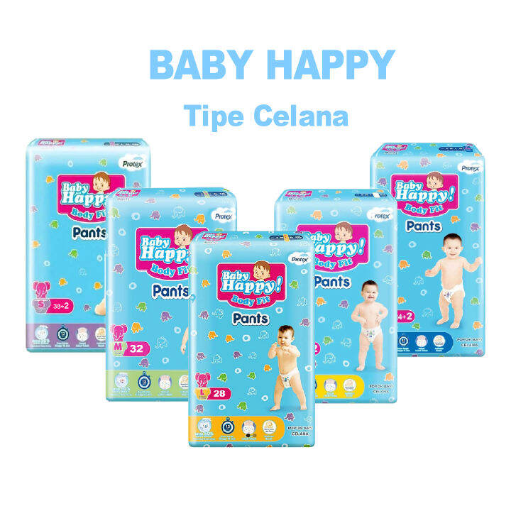Popok Baby Happy Pants S38+2/M32/L28/XL26/XXL24 - Baby Happy Tipe ...
