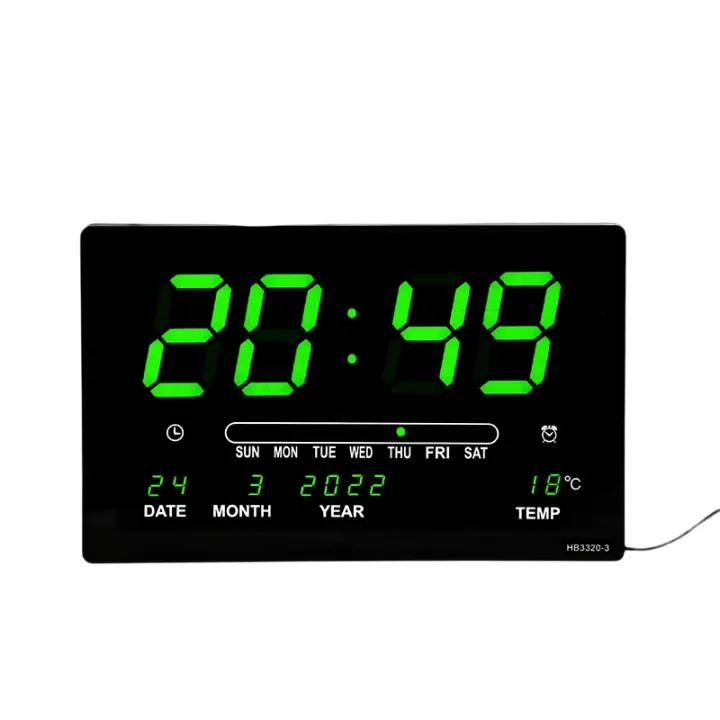 LED Perpetual Calendar Electronic Clock Digital Wall Clock Alarm ...