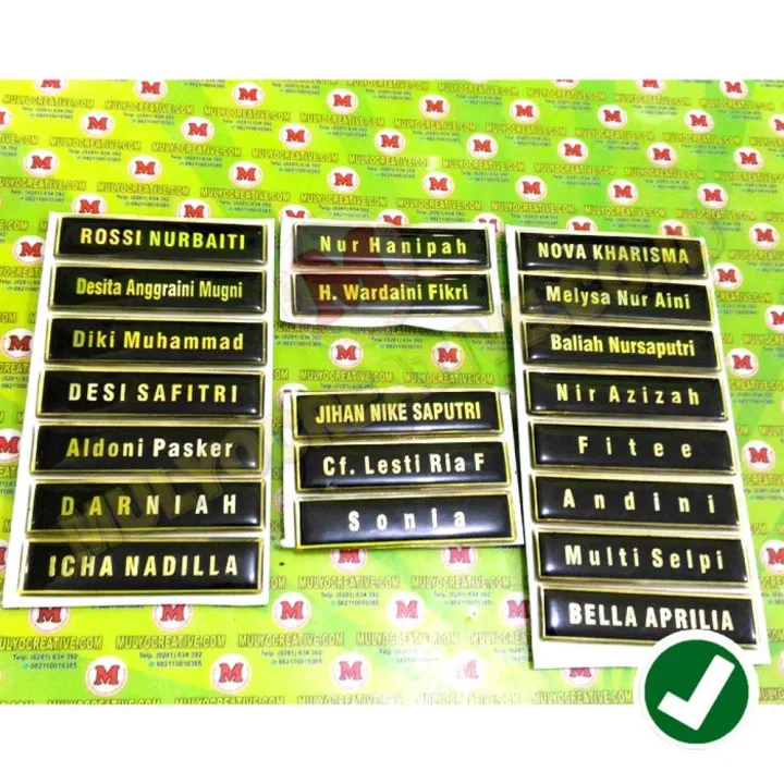 Nama Dada - Name Tag Kantor Pengait Magnet Desain Custom / 3pcs ...