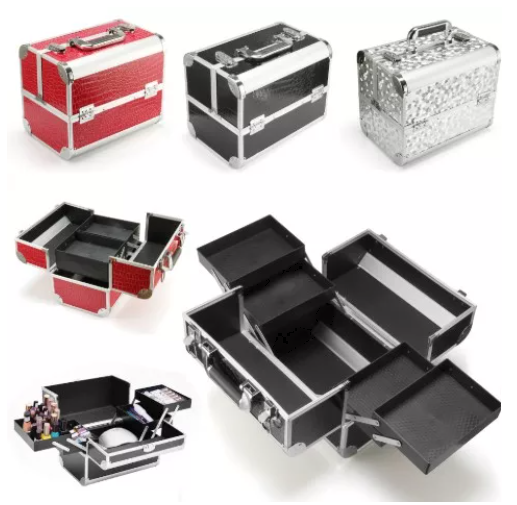 Professional Makeup Jewelry Storage Box Aluminum Makeup Case( pink ...