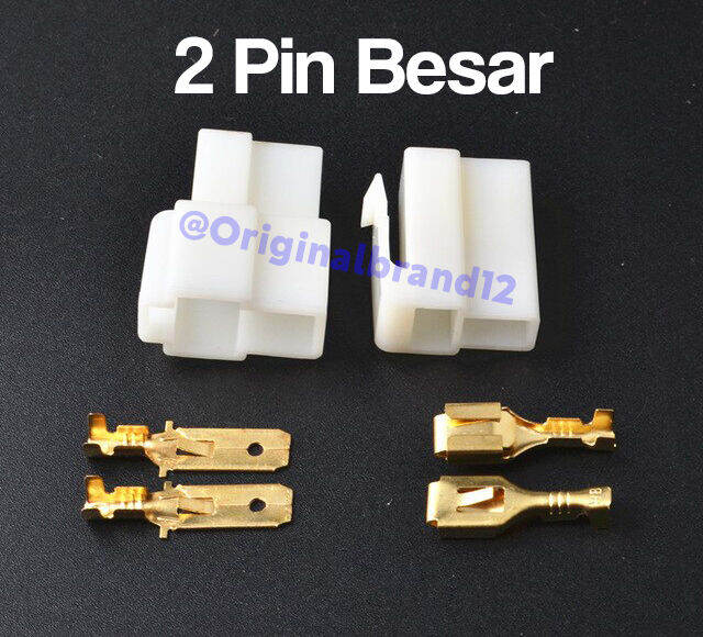 1 SET Socket 2 pin Besar + Skun / Soket Motor / Konektor /Kabel Motor ...