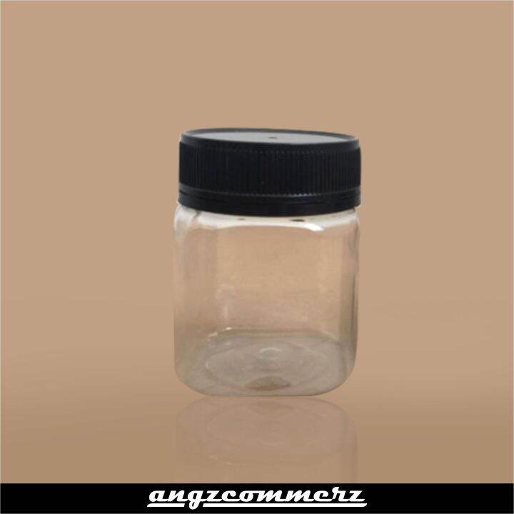 Botol Madu Kotak Bening PET Clear 250gr Honey Bottle NZ Style Black ...