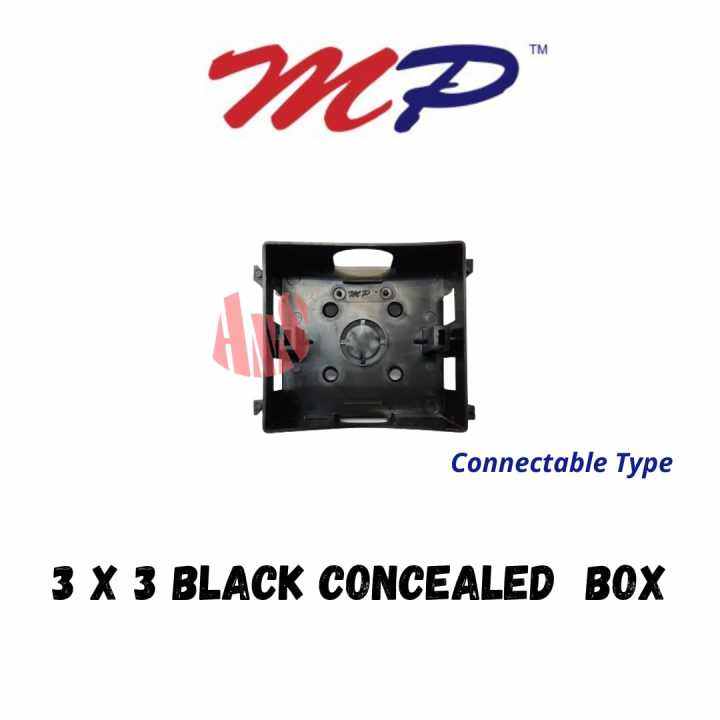 MP 3 X 3 Black Concealed Box Connectable Joint Base Box Switch Base Box ...