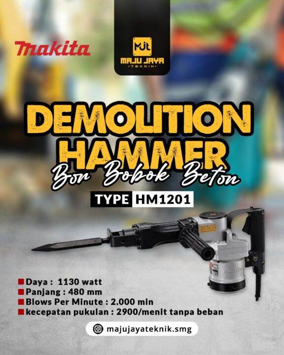 MAKITA Demoliton Hammer Bor Bobok Beton Jack Hammer HM1201 | Lazada ...