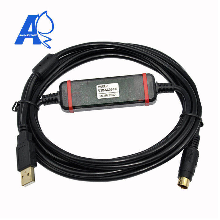 USB-SC09-FX FX-USB AW สายเคเบิล PLC สำหรับมิตซูบิชิ FX0N FX1N FX2N FX0S ...
