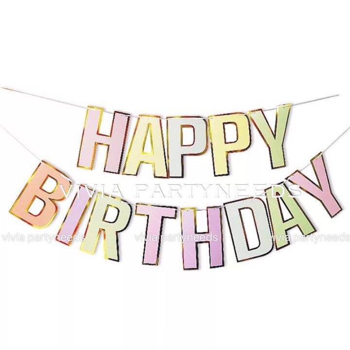Pastel Color Happy Birthday Banner 5meter☼ | Lazada PH