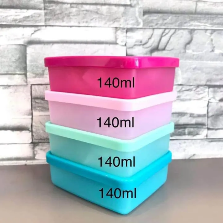 Tupperware Mini Square Away 140ml set of 4 | Lazada