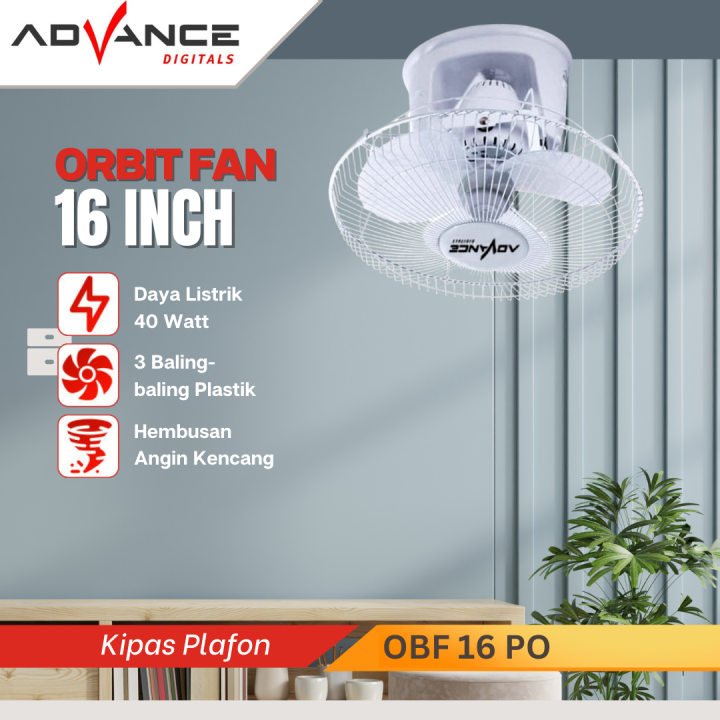 Advance OBF 16 PO Kipas Angin Langit-Langit 16" Inch Orbit Fan / Kipas ...