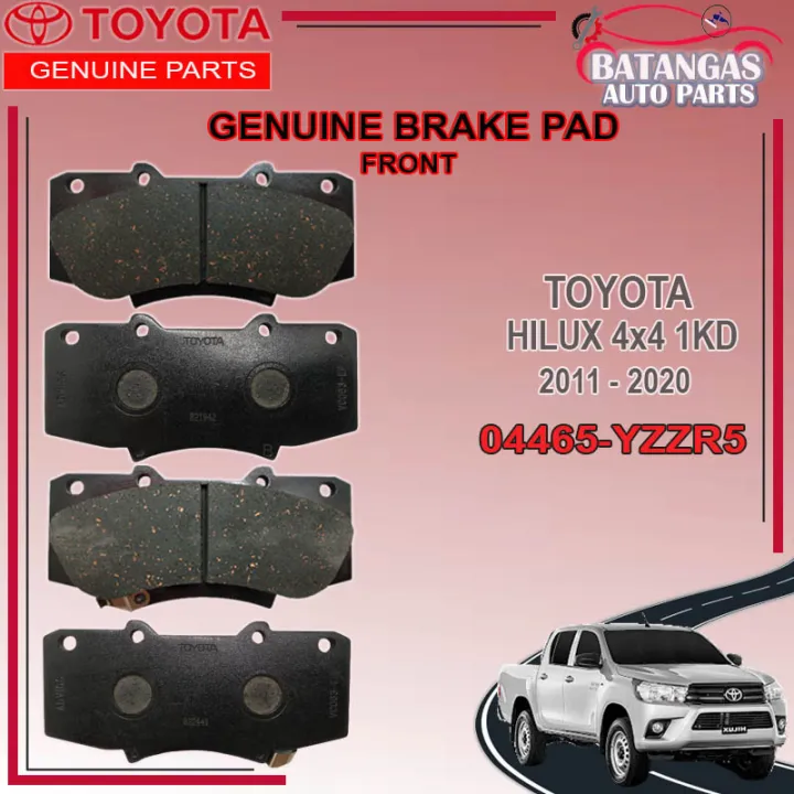 TOYOTA GENUINE BRAKE PAD (FRONT) Toyota Hilux 4x4 1KD 2011 - 2020 Part No.: 04465-YZZR5 | Lazada PH