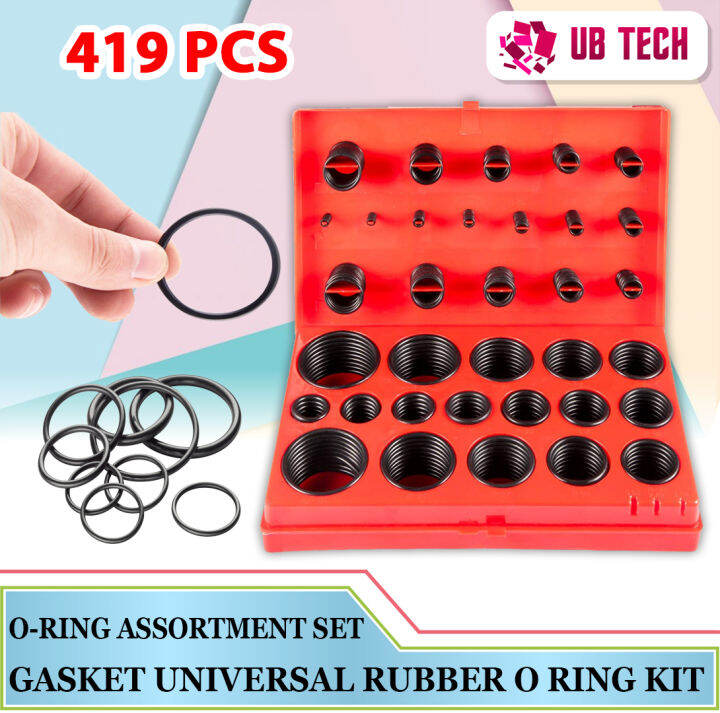 419pcs O-ring Assortment Set Seal Gasket Universal Rubber O Ring Kit ...