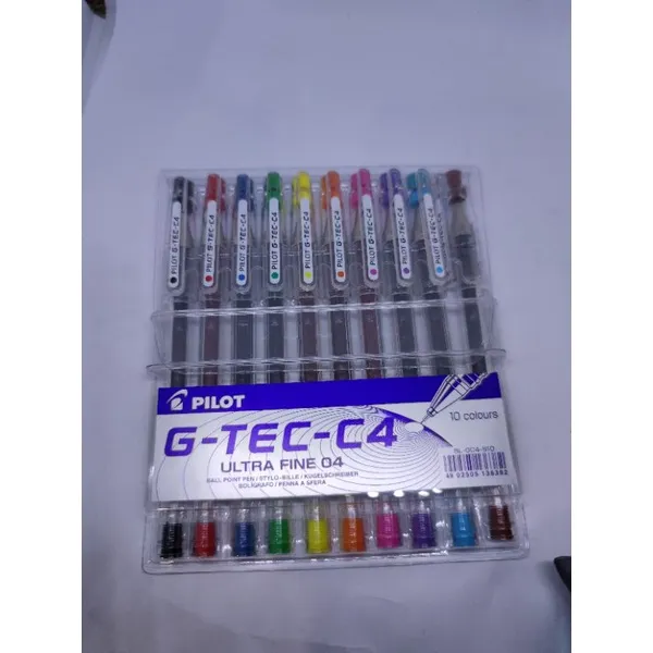 Pilot gtec C4 Ultra Fine 0.4 Roller Ball Pen Set g tec set 10 Colours ...