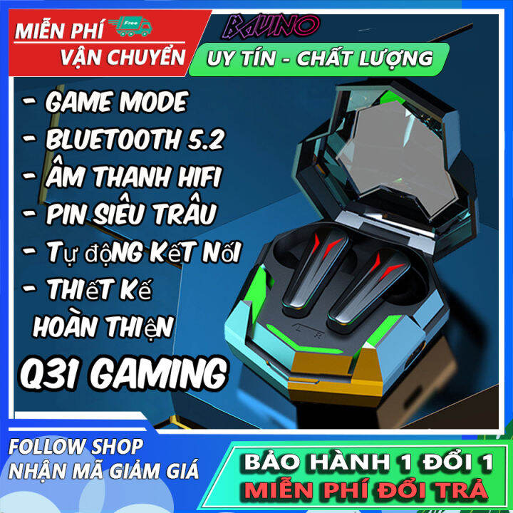 Tai nghe gaming Q31 chơi game không độ trễ, chuẩn bluetooth 5.2, điều ...