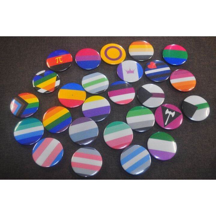 yeoret08gk28 Complete PRIDE LGBTQ Flag Pin Button Badges 1.75 /2.25 ...