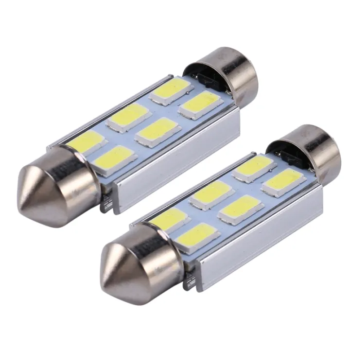 2 x 6 LED Festoon Lamp Bulb 5630 SMD White Light DC 12V 41mm Low ...
