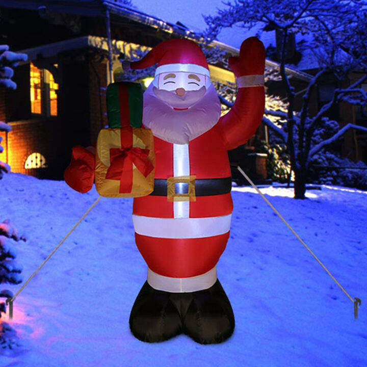 [tiema] 1 5m Long Christmas Inflatable Lighted Santa Blow Up Outdoor
