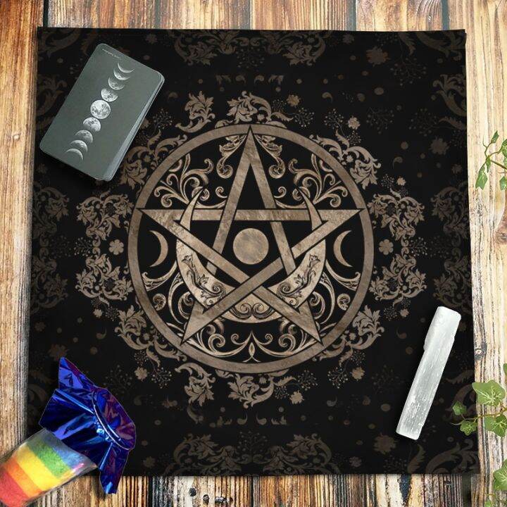 Maritna Reiki Pentagram Tarot Tablecloth Velvet Altar Cloth Crystal ...