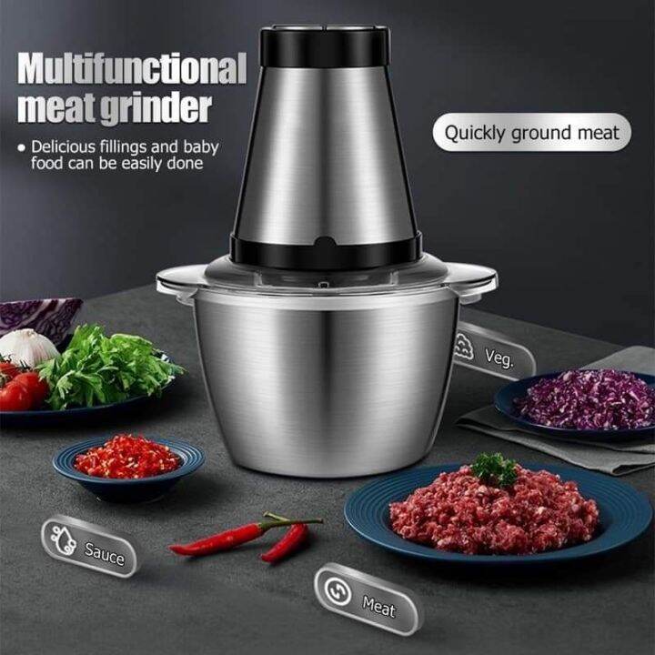 Copper inner tank 304 2L Electric Meat Grinder Mincer Food Chopper ...