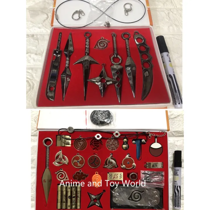 Naruto Kunai Weapon Set Of 8,Naruto Logo Accessories Set of 28 | Lazada PH